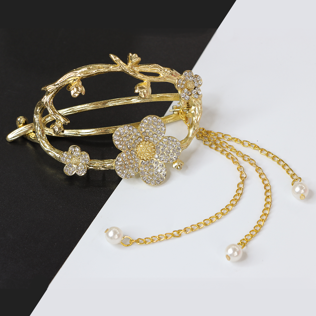 Flower Design Round Shape Metal for Women – ladyzoo